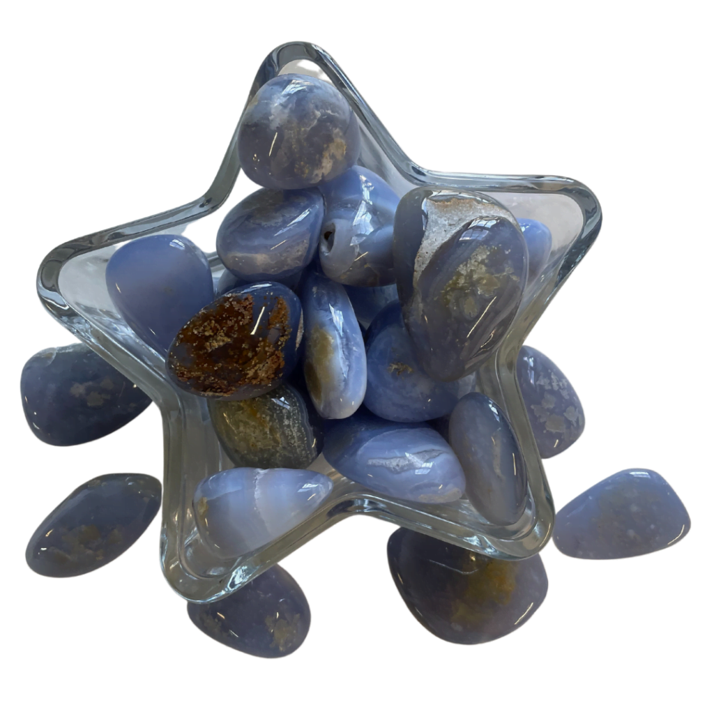 Blue Chalcedony Tumbled Stone - for inner peace and calm
