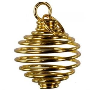 Small Gold Spiral Cage Pendant - to carry your tumbled stones around ...