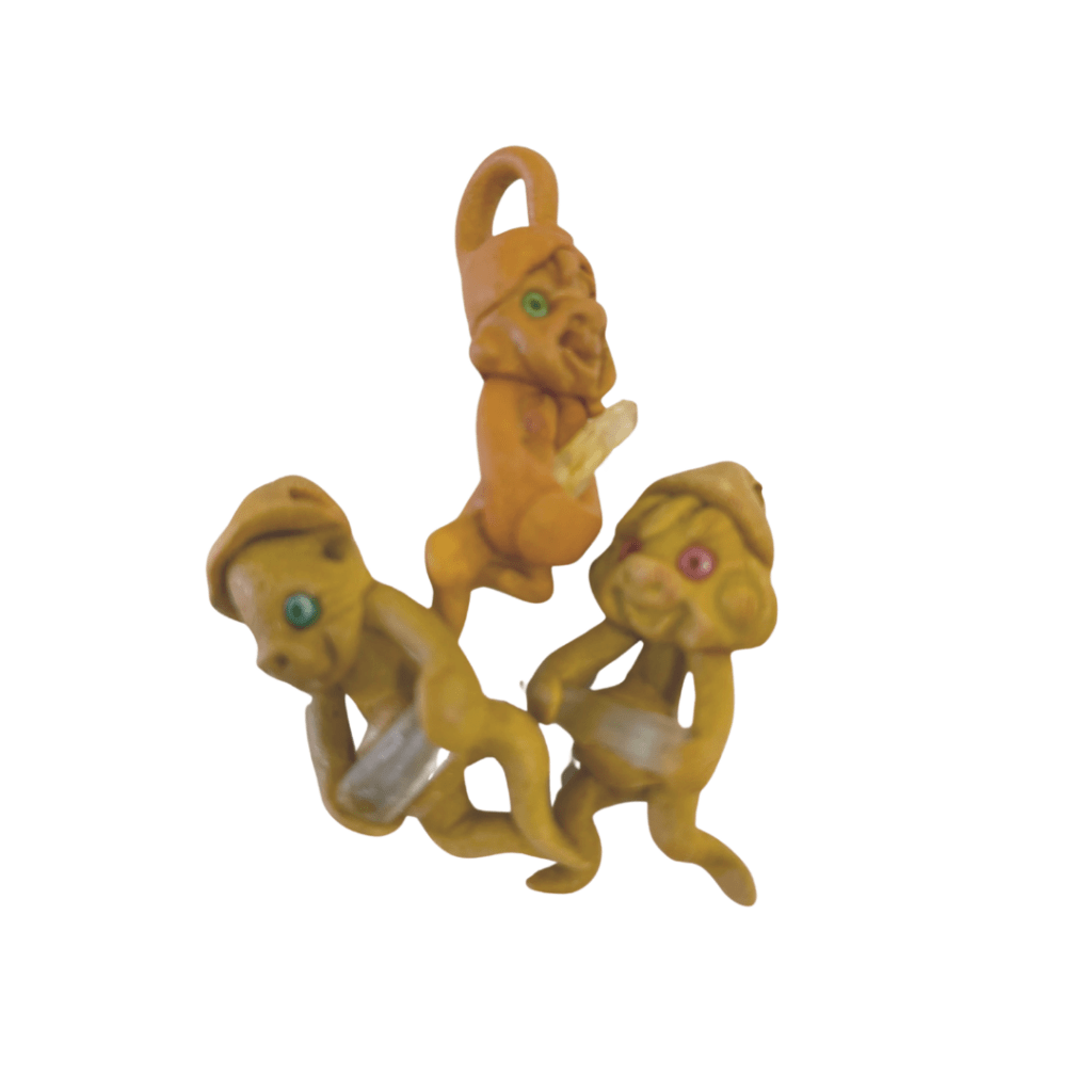 Troll Pendant - with crystal point or tumbled stone for whimsical ...