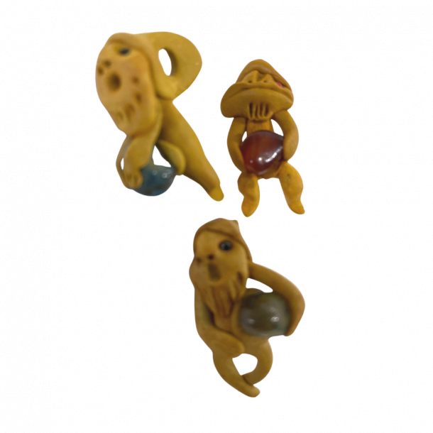 Troll Pendant - with crystal point or tumbled stone for whimsical ...