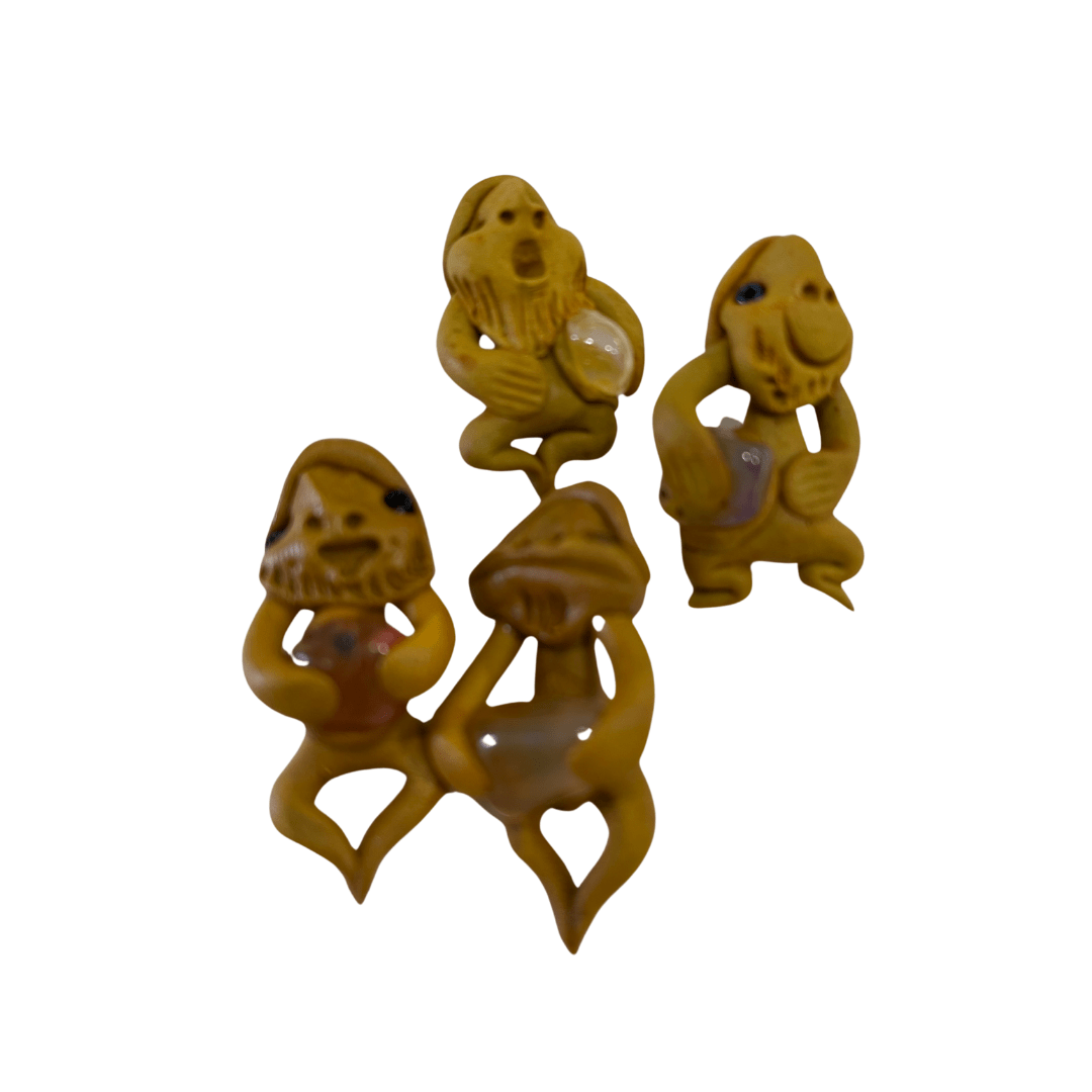 Troll Pendant - with crystal point or tumbled stone for whimsical ...