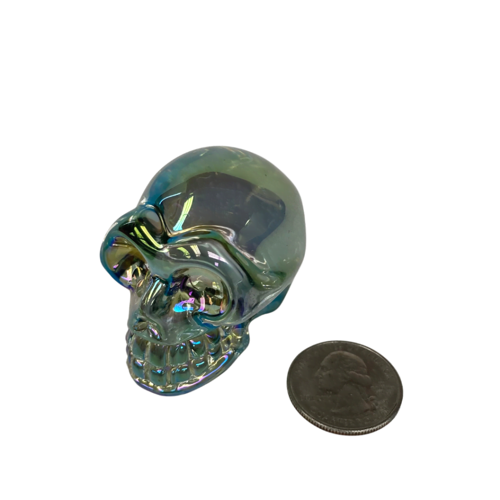 Titanium Aura Glass Skull for Clarity of Mind